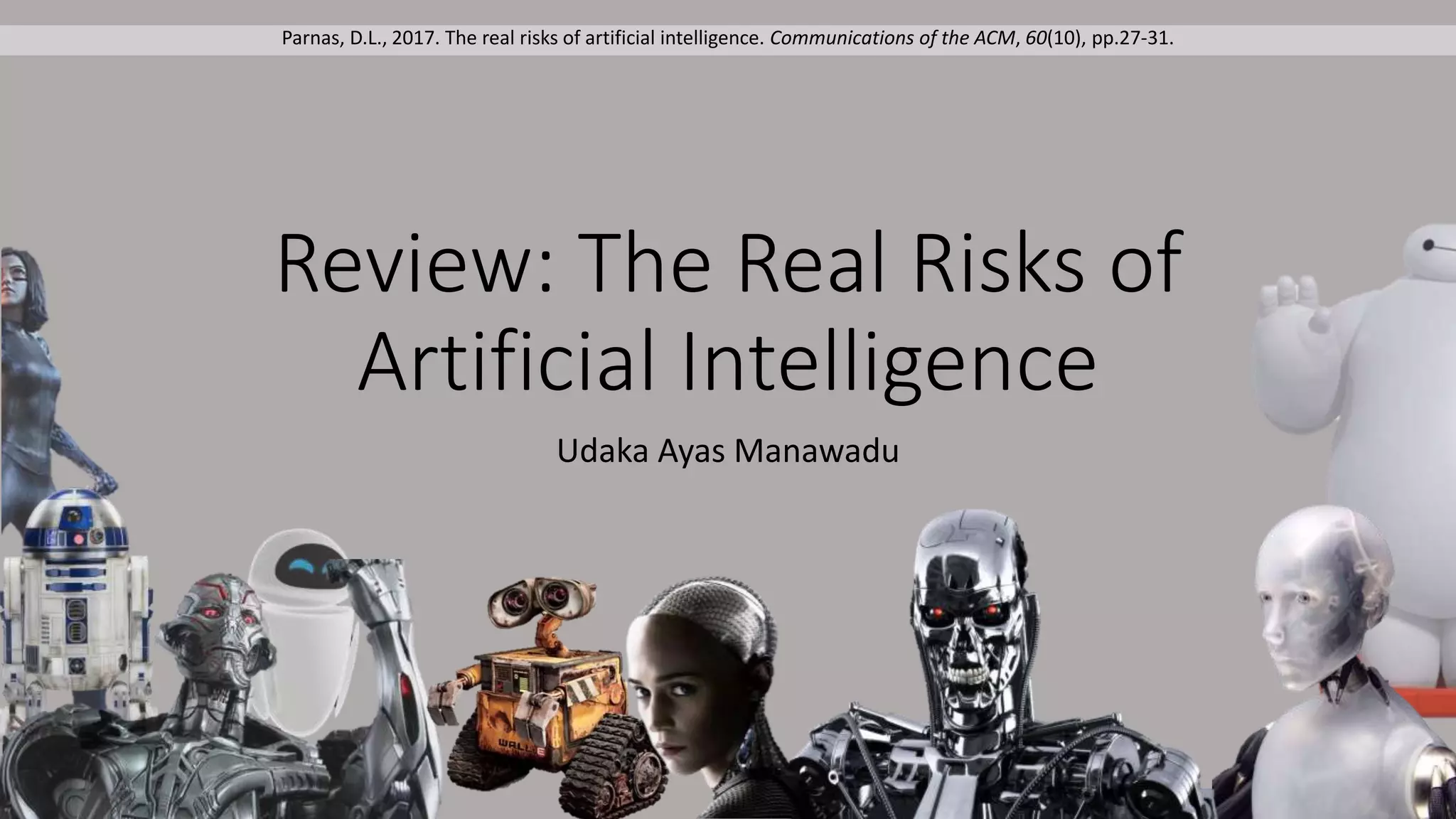 The Real Risks of Artificial Intelligence | PPTX