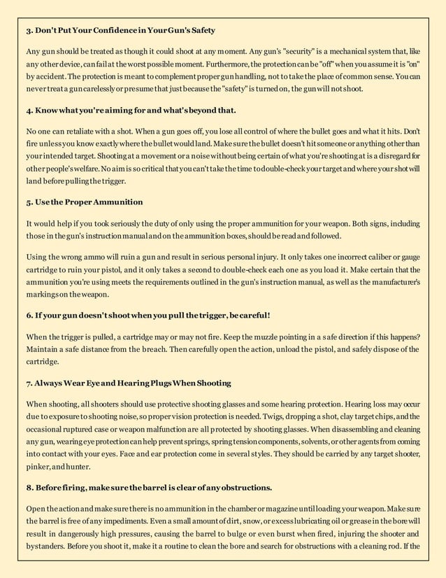 Firearms safety: ten guidelines for proper weapons handling | PDF