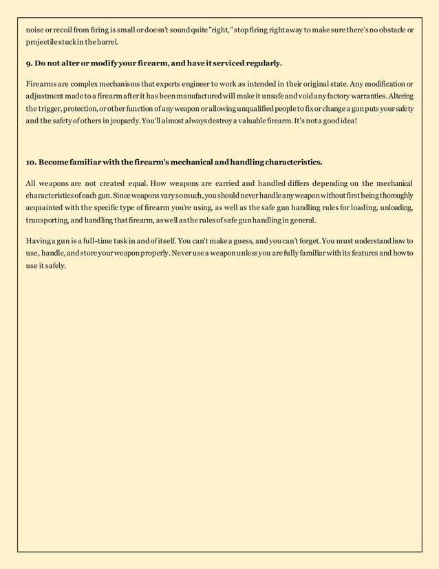 Firearms safety: ten guidelines for proper weapons handling | PDF