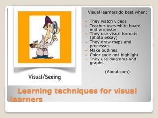 There are 7 different learning styles | PPTX