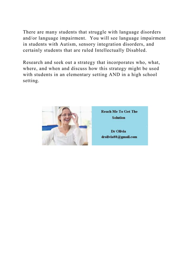 There are many students that struggle with language disorders andor.docx