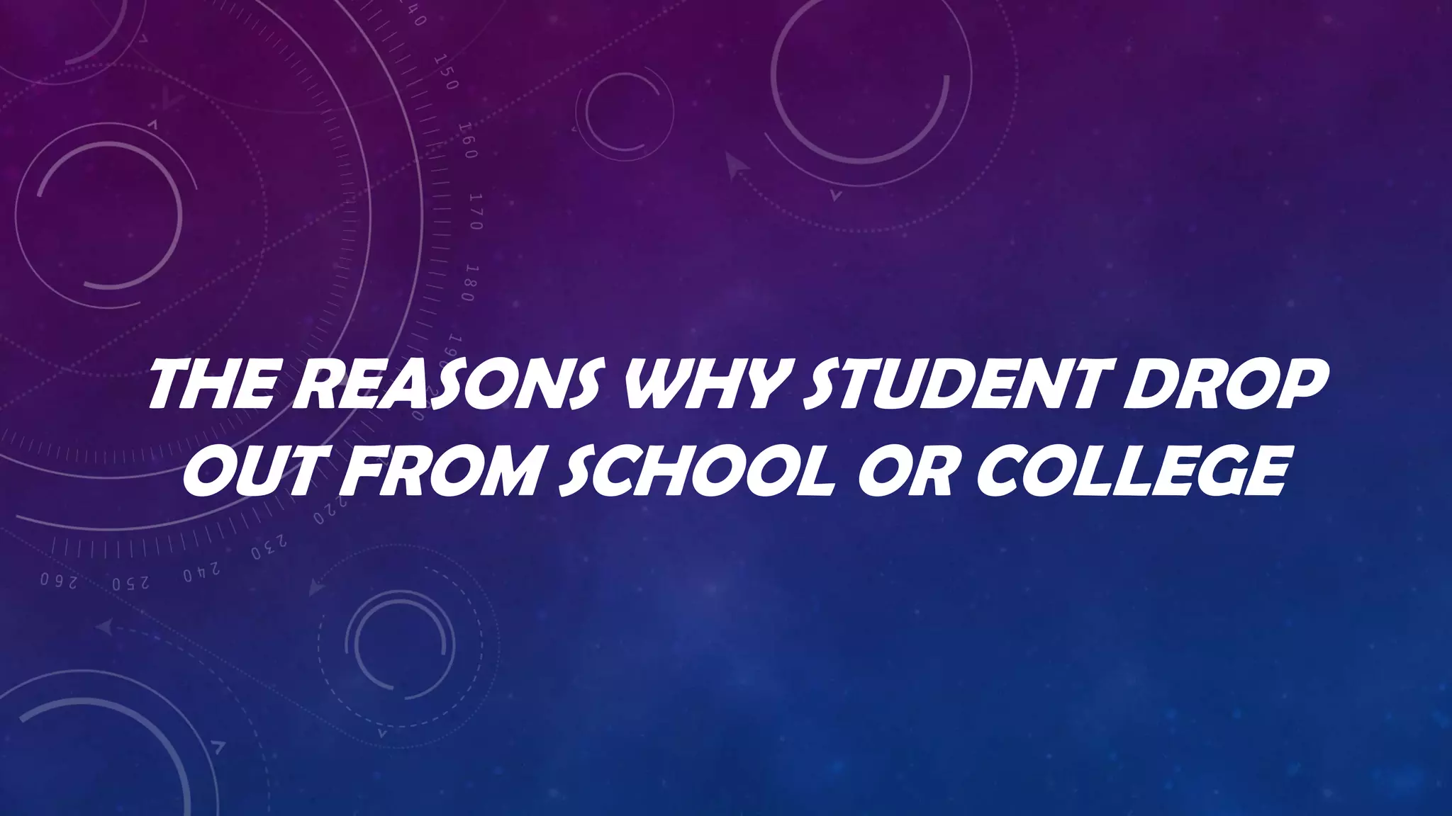 The Reasons Why Student Drop Out from School | PPTX | College Planning ...