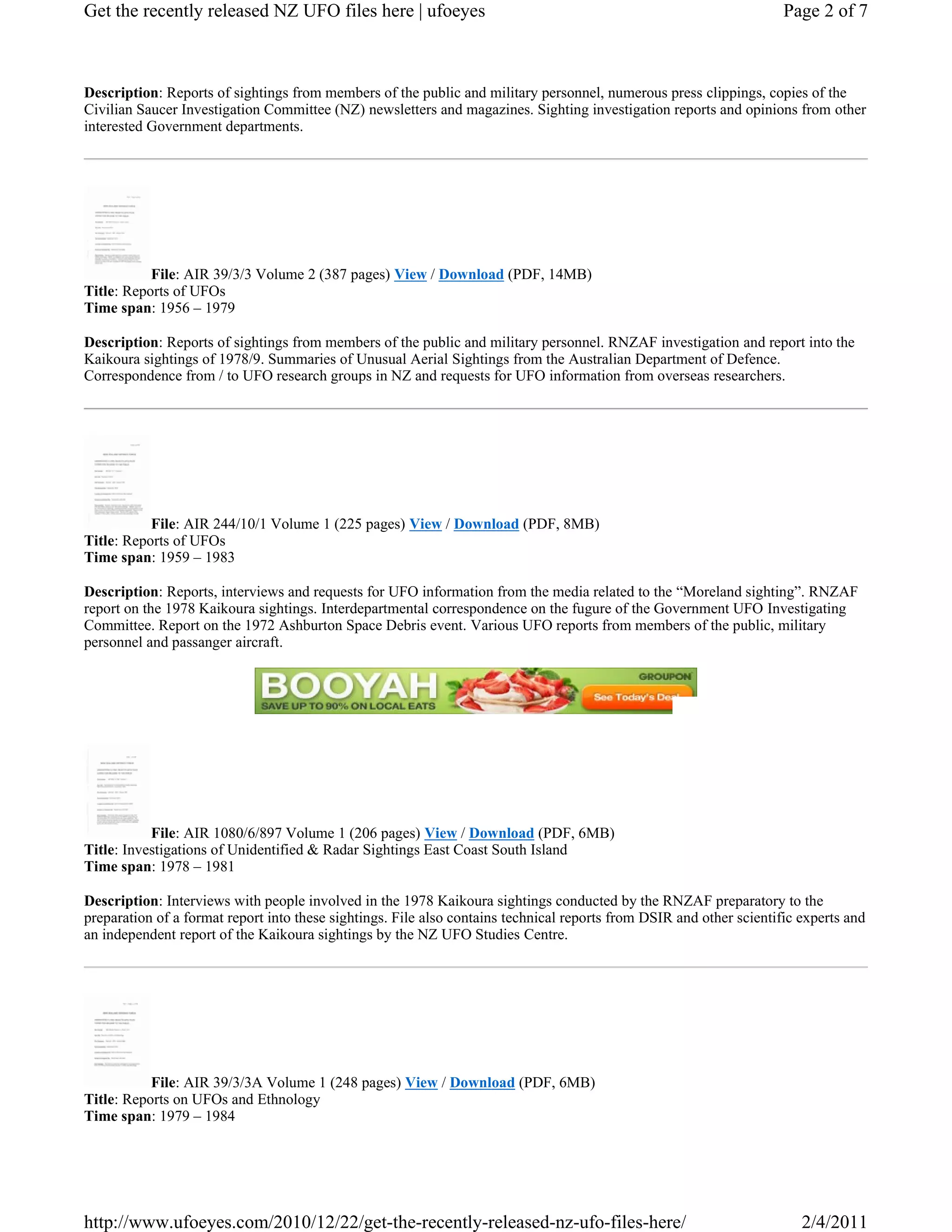 The recently released nz ufo files | PDF