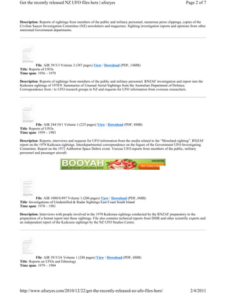 The recently released nz ufo files | PDF