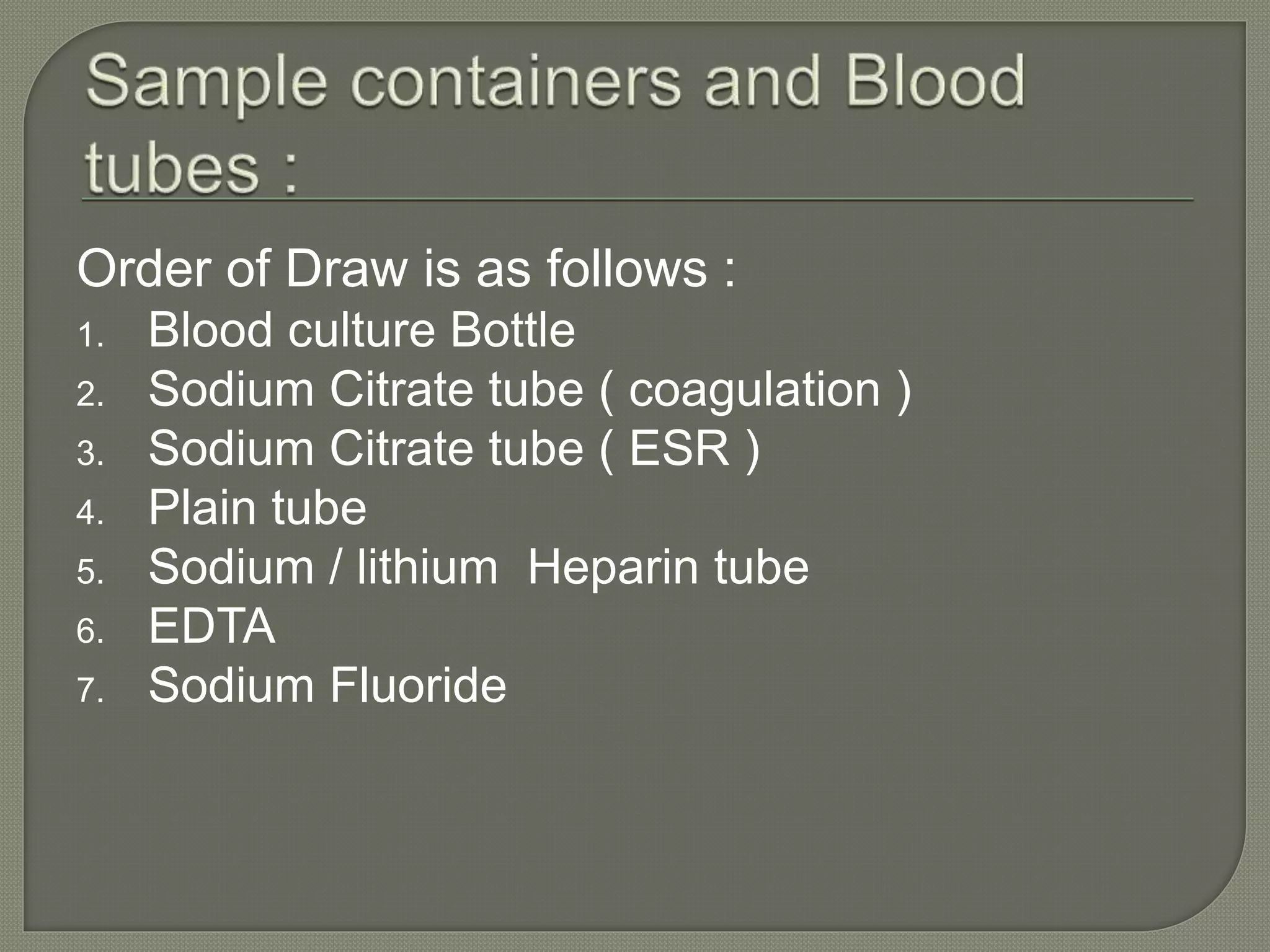 The reception in medical labs and blood draw | PPTX