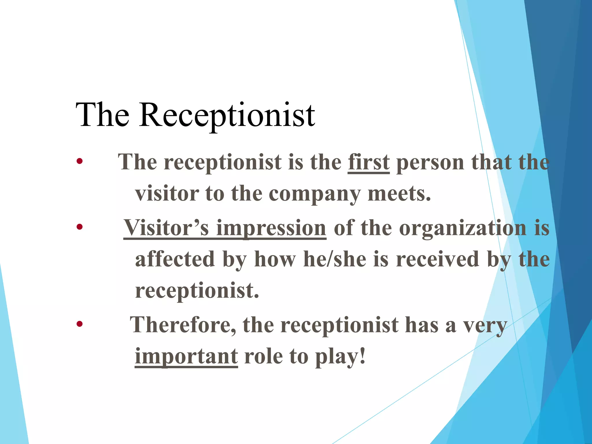 The receptionist | PPT