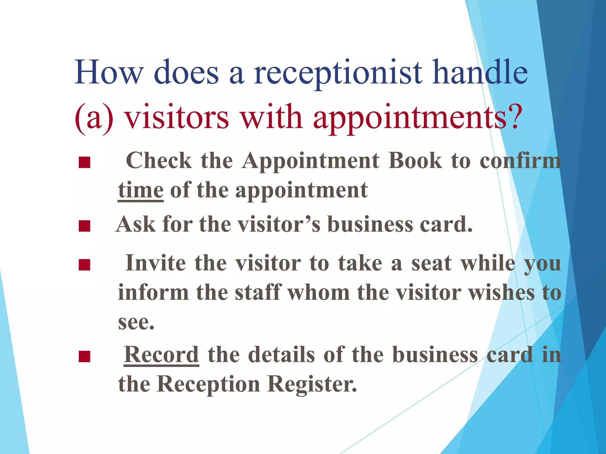 The receptionist | PPT
