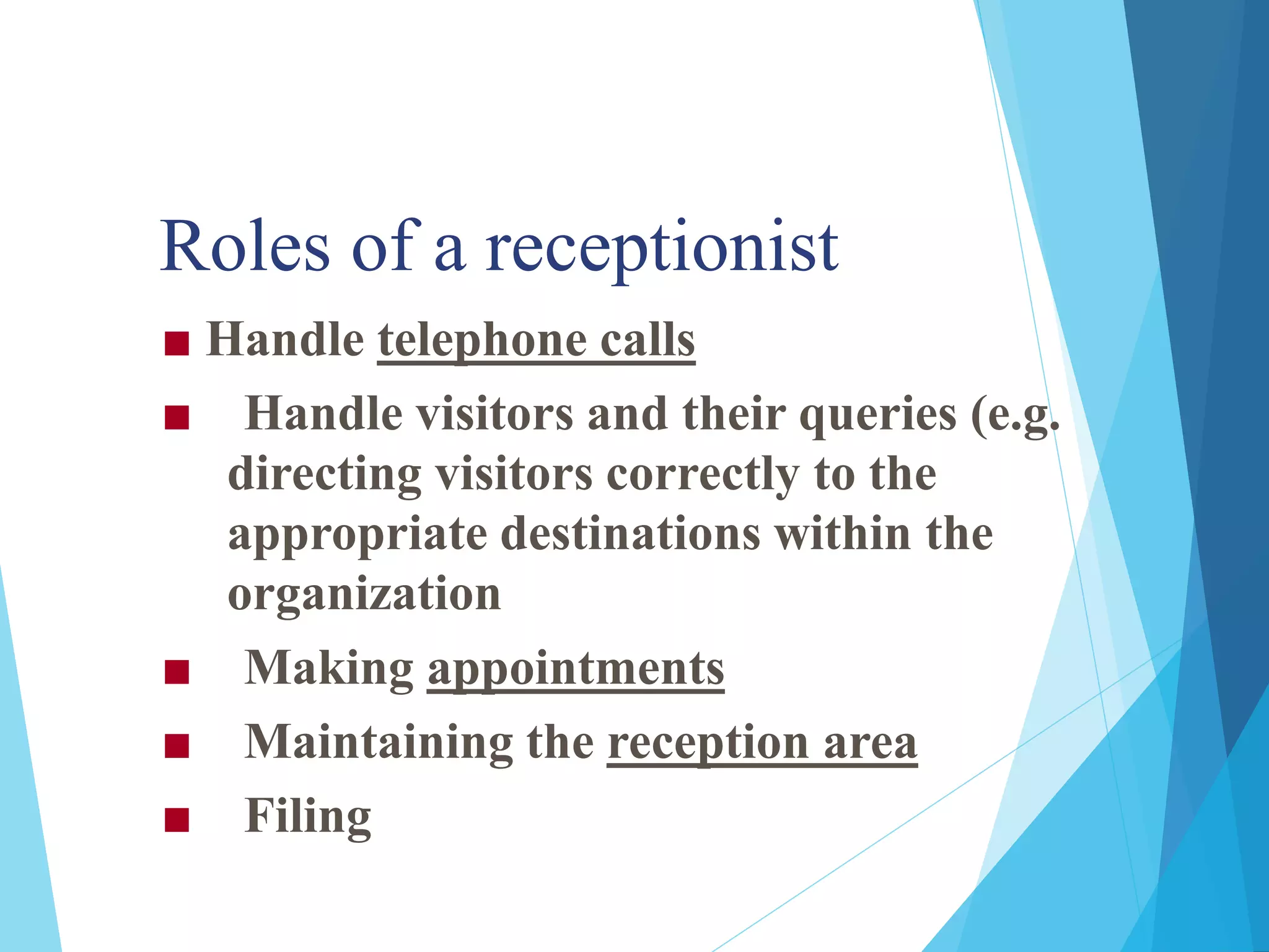 The receptionist | PPT