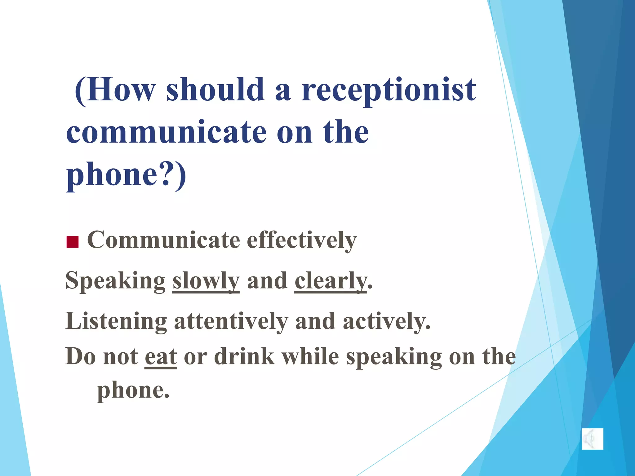 The receptionist | PPT