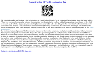 The Reconstruction-Era Essay | PPT
