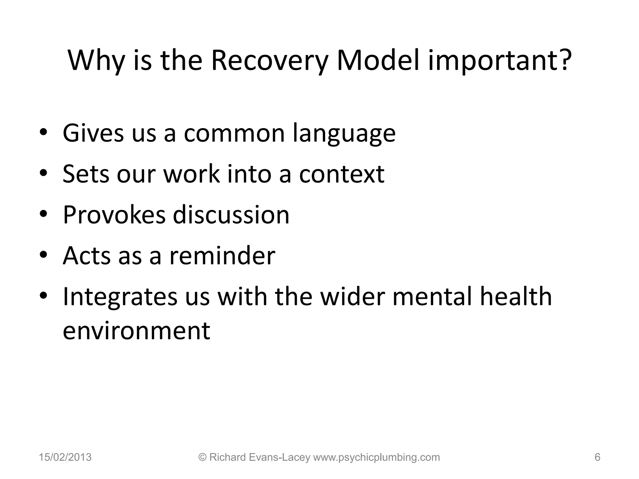 The Recovery Model | PPTX