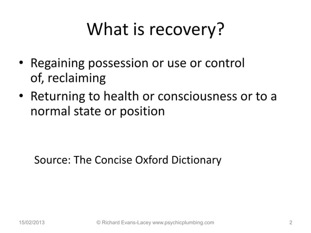 The Recovery Model | PPTX