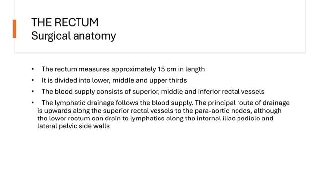 The rectum – anatomy, clinical features of human | PPT
