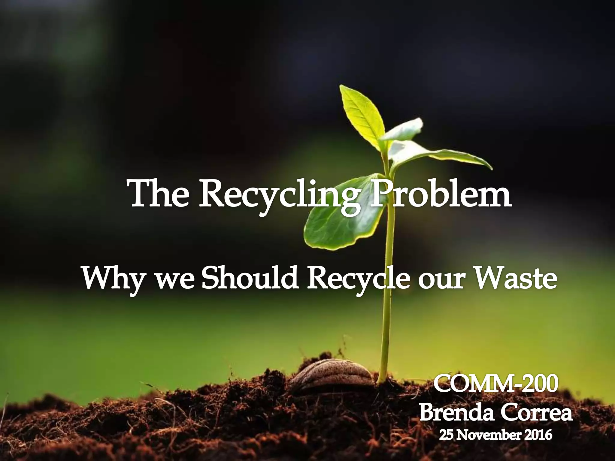 The Recycling Problem | PPTX