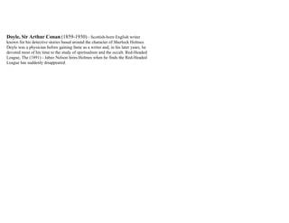 The red headed league sir arthur conan doyle | PPT
