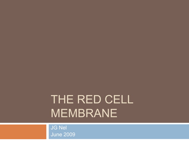 The red cell membrane | PPTX | Blood Disorders | Diseases and Conditions