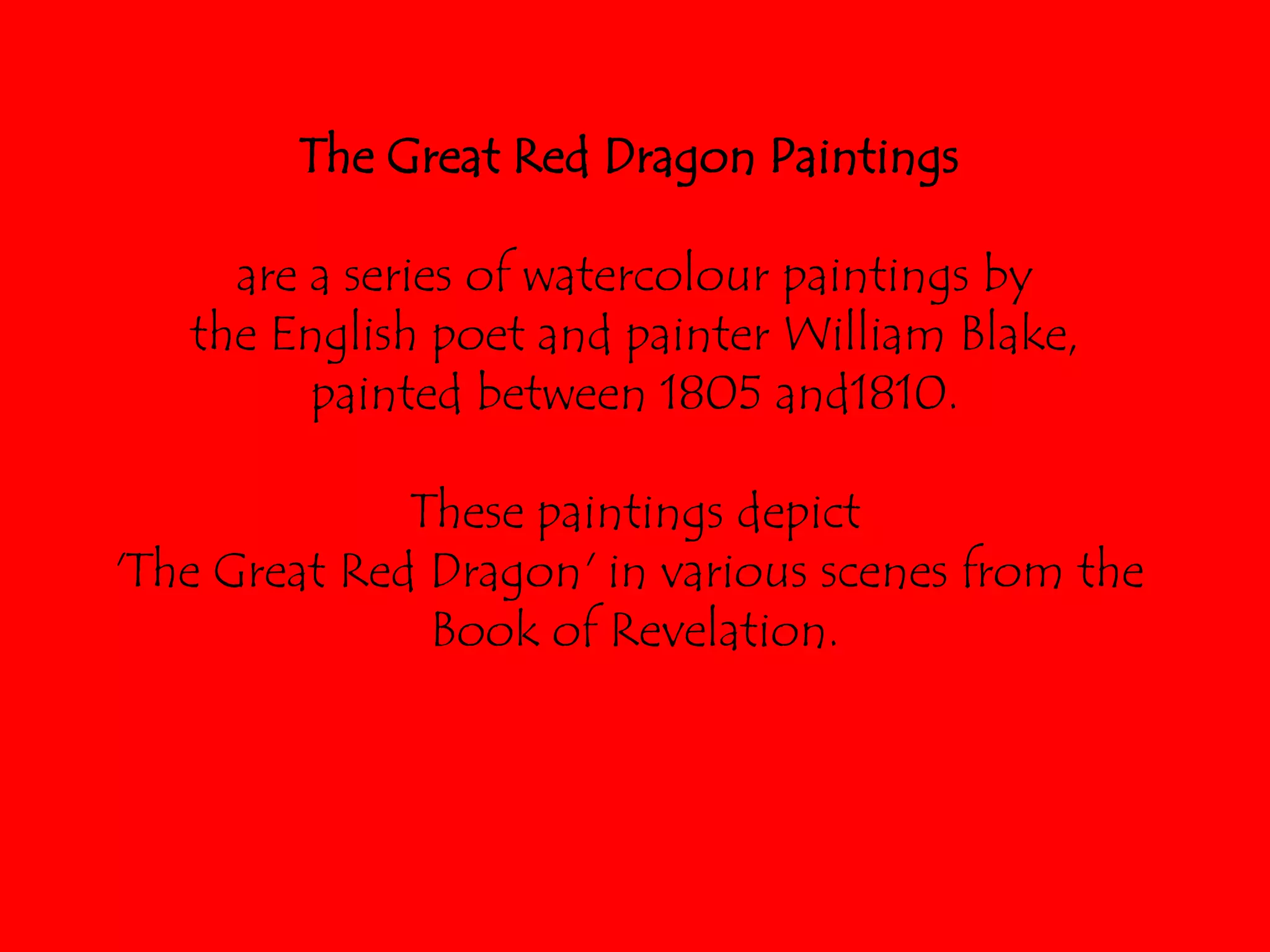 The Red Dragon Series by William Blake (nx power lite) | PPSX