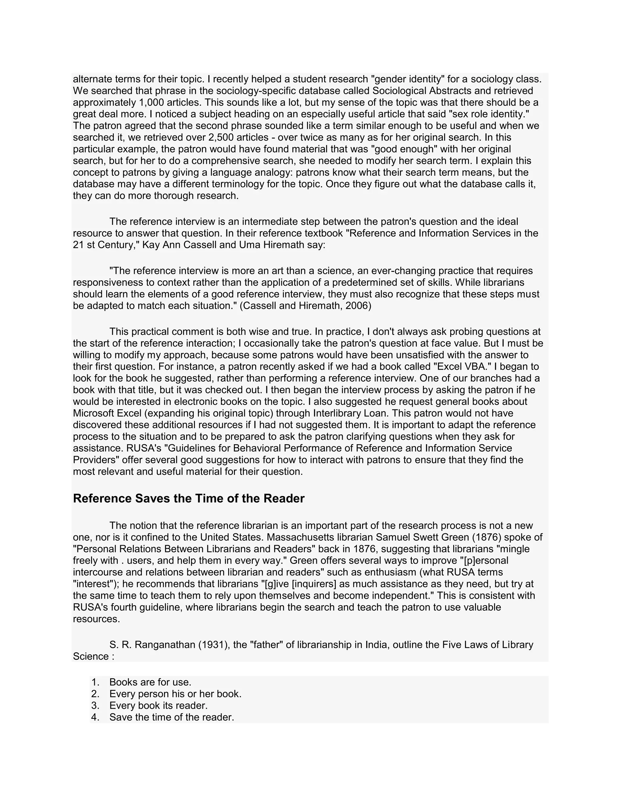 Reference interview | DOCX