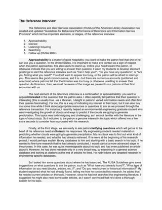 Reference interview | DOCX