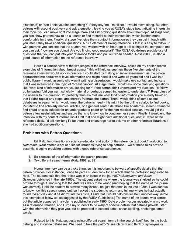 Reference interview | DOCX