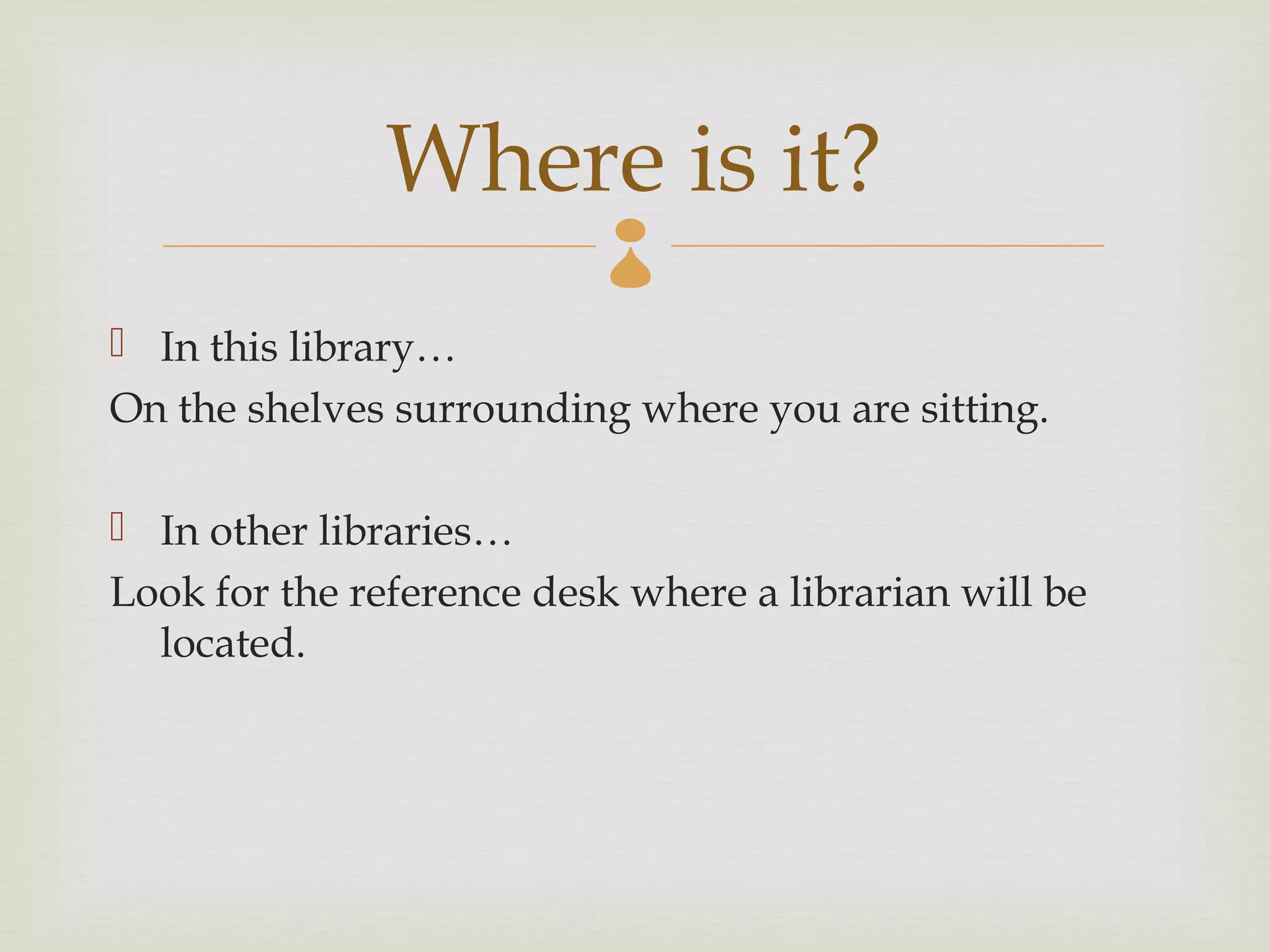 The reference section | PPT