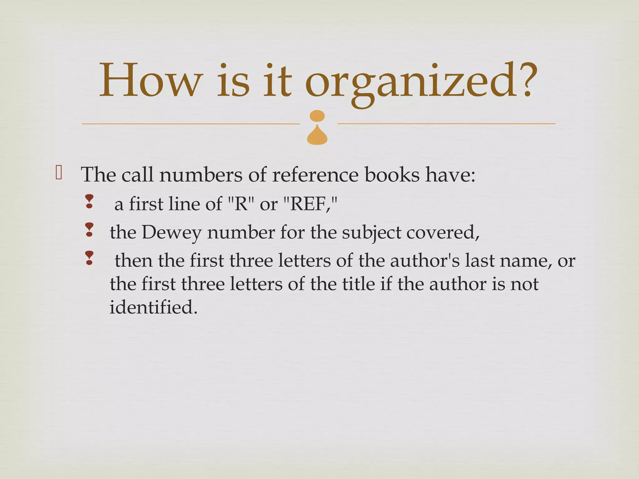 The reference section | PPT