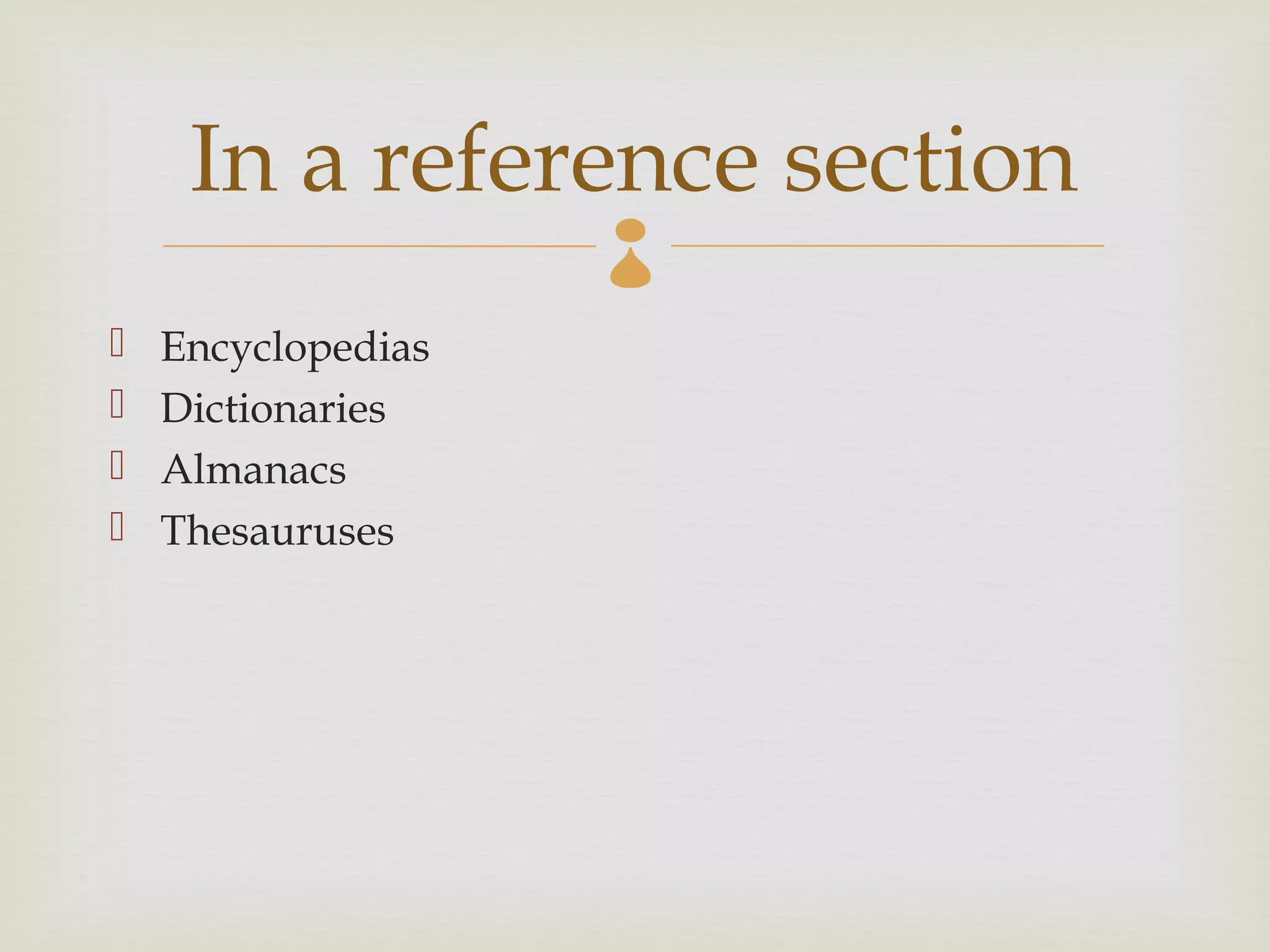 The reference section | PPT