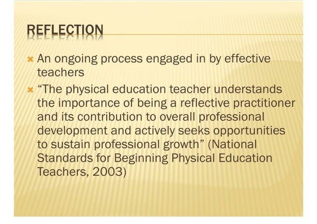 The Reflective Teacher | PPT
