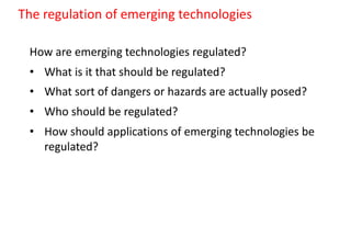 The regulation of emerging technologies | PDF