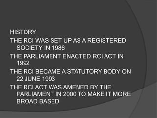THE REHABLITATION COUNCIL OF INDIA ACT 1992 1ST.pptx