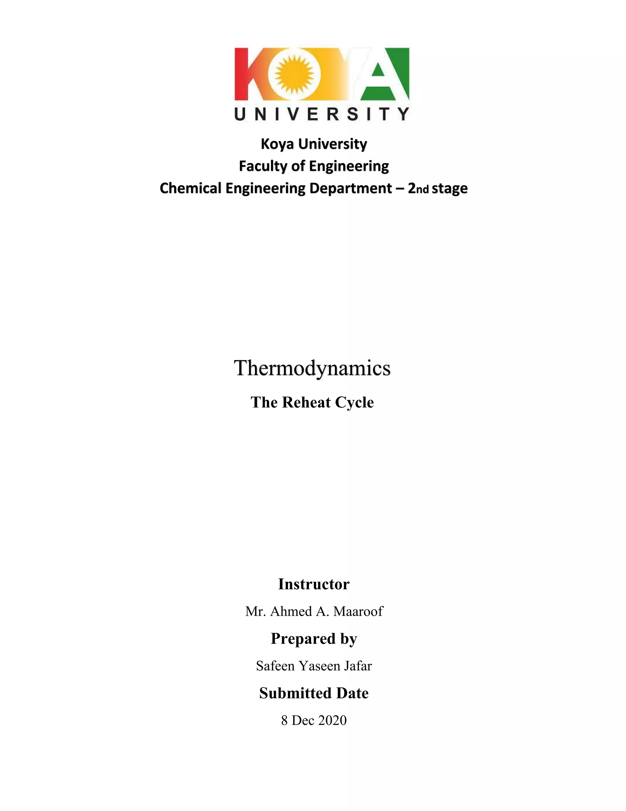 The reheat cycle | PDF
