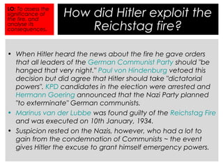 The Reichstag Fire & the Enabling Act | PPT