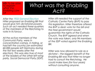 The Reichstag Fire & the Enabling Act | PPT