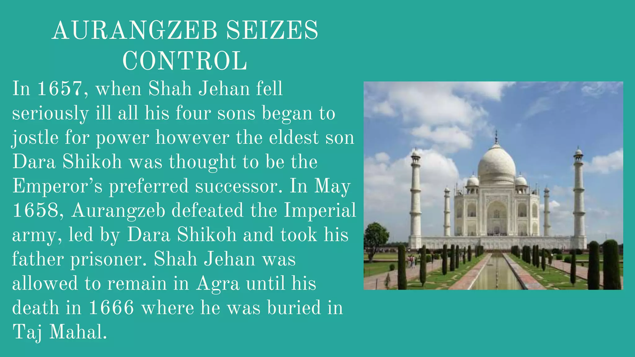 The reign of aurangzeb 1707 | PPTX