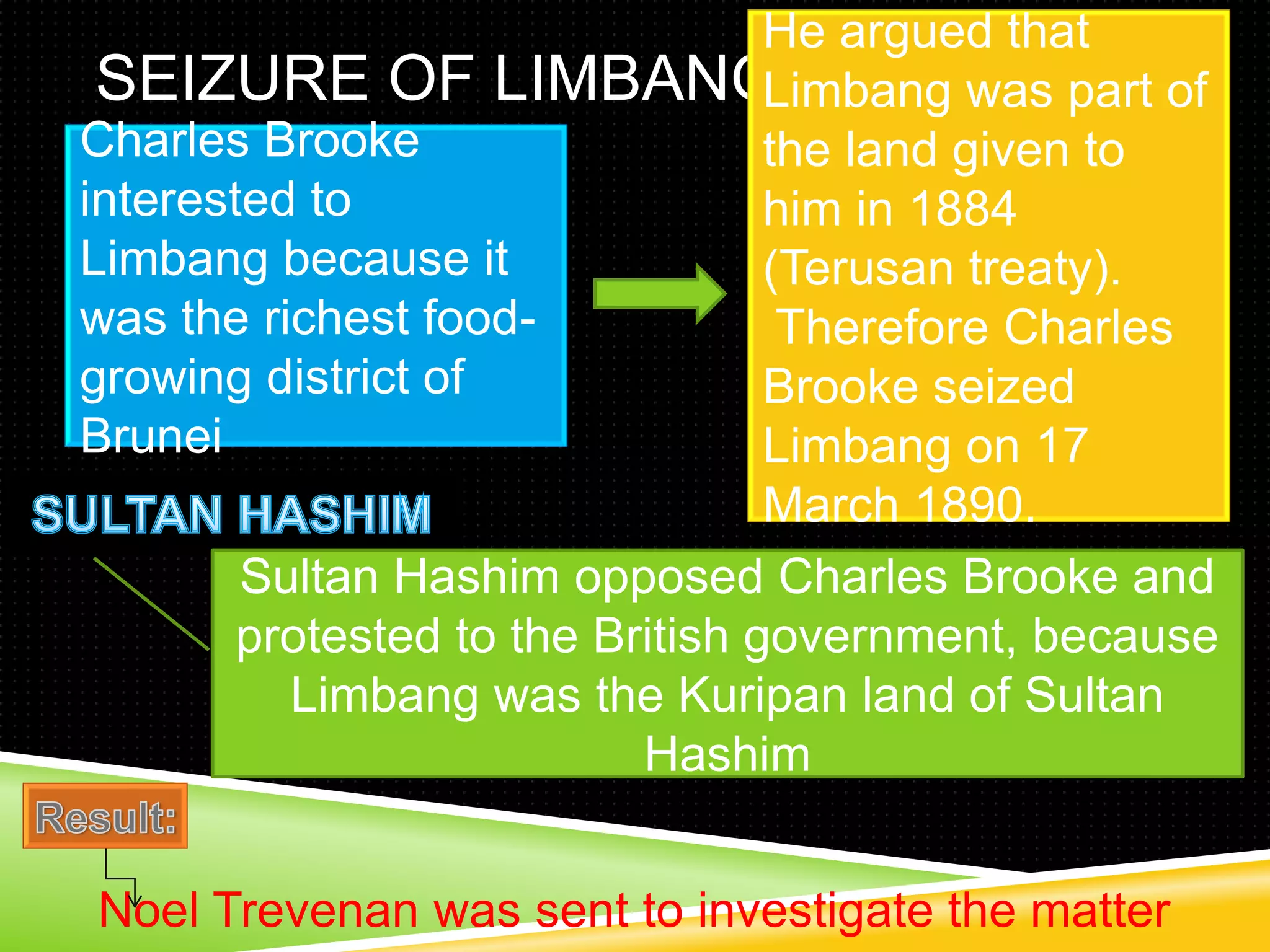 The reign of sultan hashim, protection, seizure of limbang | PPTX