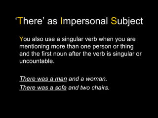 'There' as Impersonal Subject | PPT