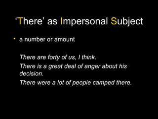 'There' as Impersonal Subject | PPT