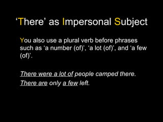 'There' as Impersonal Subject | PPT