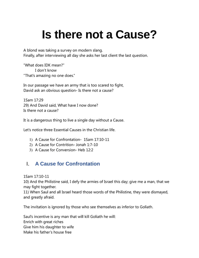 Is there not a Cause? | PDF