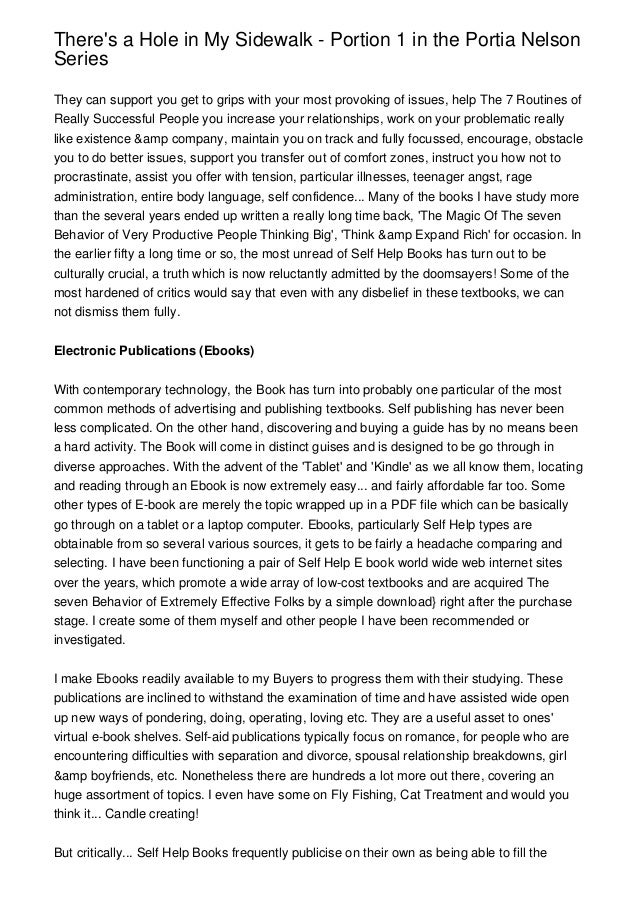 There's a Hole in My Sidewalk - Portion 1 in the Portia Nelson Series