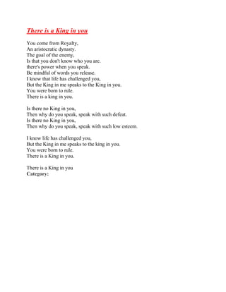There is a king in you | DOCX