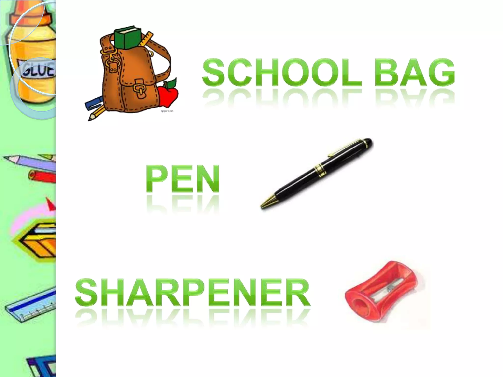 There is and there are with school objects vocabulary | PPTX