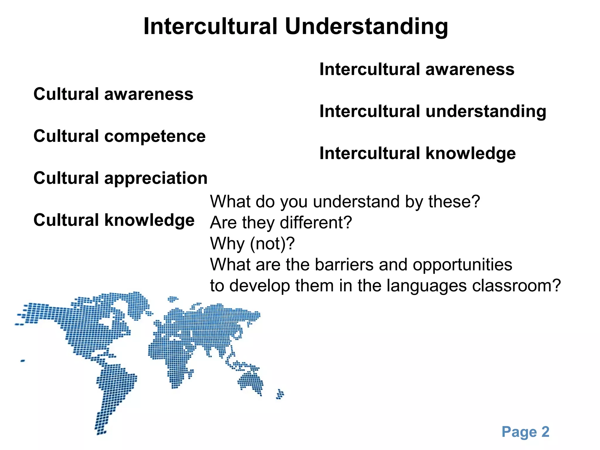 There is a World out There-Intercultural Understanding in Languages ...