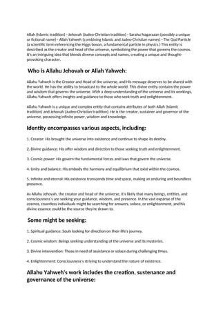 There is no any god in this universe other than Allahu Jehovah | DOCX ...