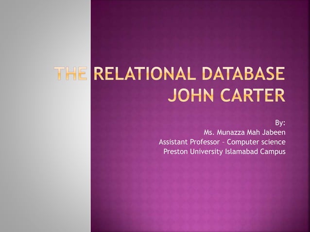 The Relational Database - Chapter 1 | PPT