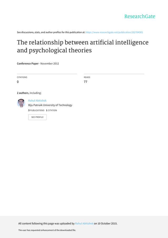 The relationship between artificial intelligence and psychological ...