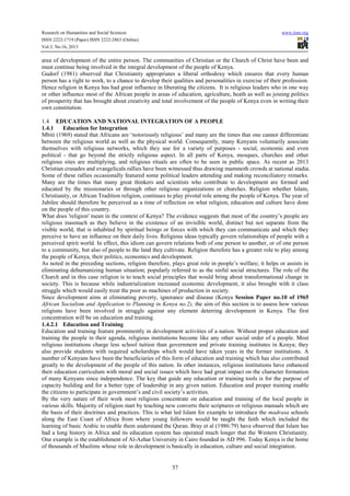 The relationship between christianity, education, culture and religion in kenya since political ...