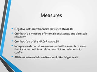 The relationship between interpersonal conflict and workplace bullying ...