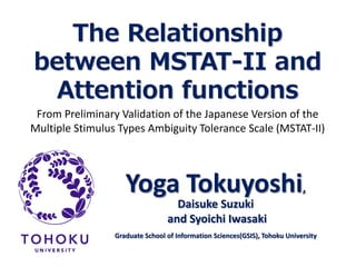 The relationship between MSTAT-II and Attention functions | PDF