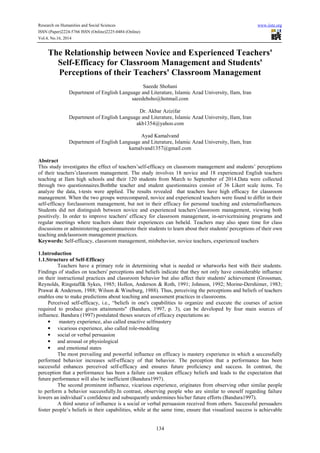The relationship between novice and experienced teachers' | PDF
